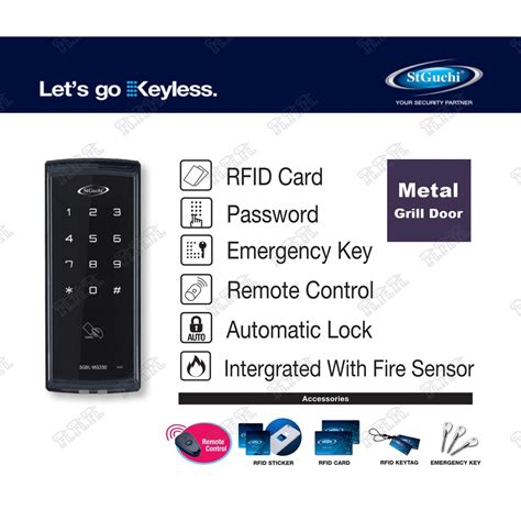 St Guchi Sgdl Mg350mb Metal Grill Door Smart Digital Lock With Passcode Card Key Remote