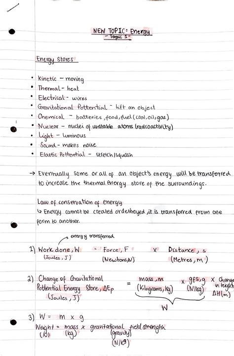 Complete Aqa Gcse Combined Science Physics Grade 9 Notes Teaching