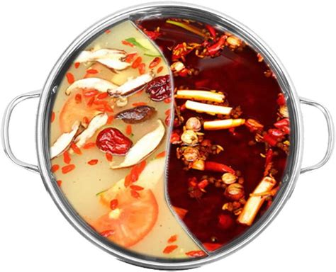 Amazon Nadalan Stainless Steel Shabu Shabu Dual Sided Hot Pot With