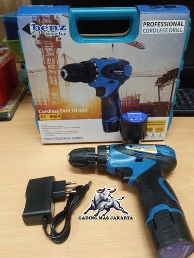 Jual Mesin Bor Baterai Cordless Drill Screwdriver Bor Tangan BENZ 8004