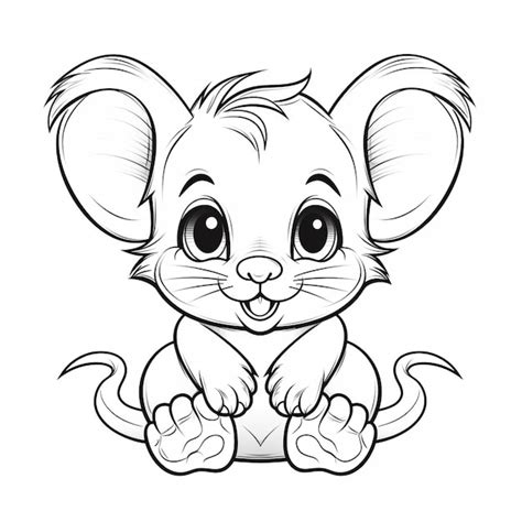 Premium Ai Image A Drawing Of A Small Mouse Sitting On The Ground