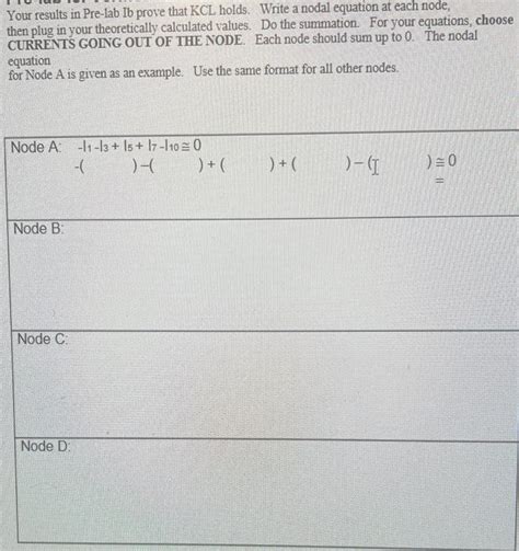 Solved Pre Lab DC Nodal Analysis To Be Completed BEFORE Chegg Com