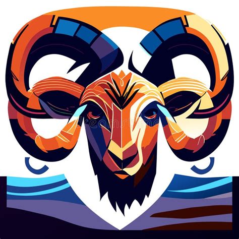 Mascot Design With Head Of A Ram Vector Illustration Stock Vector Illustration Of Wild