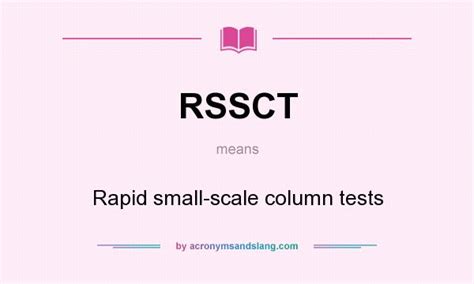 Rssct Rapid Small Scale Column Tests In Undefined By