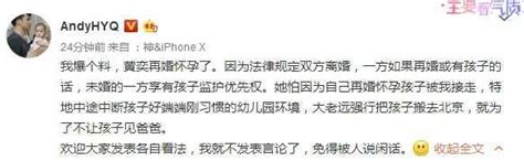 黃毅清發微博爆料：黃奕再婚懷孕 故意弄走孩子 每日頭條