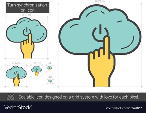 Turn Synchronization On Line Icon Royalty Free Vector Image