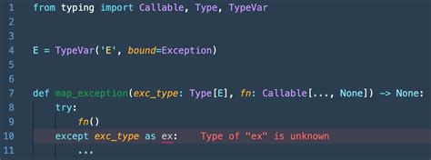 Unknown Type In Try Except Clause Issue Microsoft Pyright GitHub