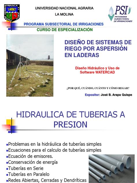 3 Modelamiento De Redes De Agua A Presiónppt Fricción Número De