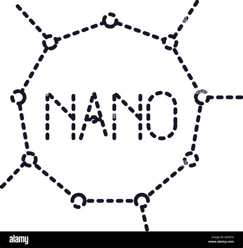 Nano Molecular Structure Monochrome Silhouette Dotted Stock Vector