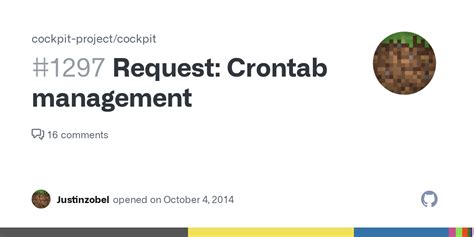 Request Crontab Management · Issue 1297 · Cockpit Project Cockpit · Github