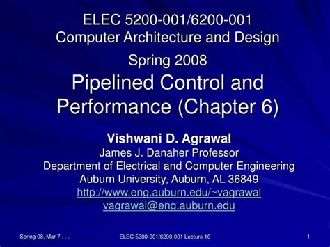 Ppt Elec 5200 0016200 001 Computer Architecture And Design Spring