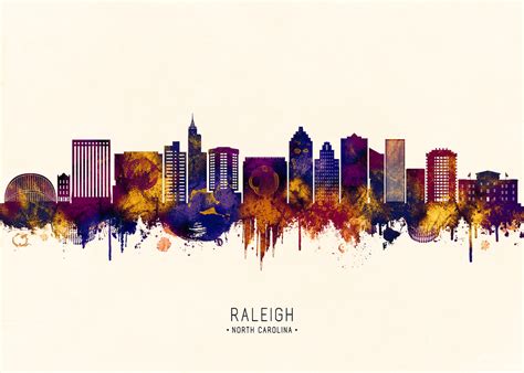Raleigh North Carolina Skyline By Towseef Dar Wall Art