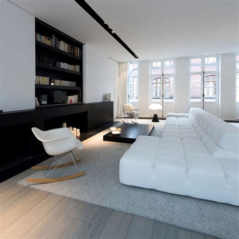 In Schwarz Weiß einrichten minimalistische Luxus Wohnung