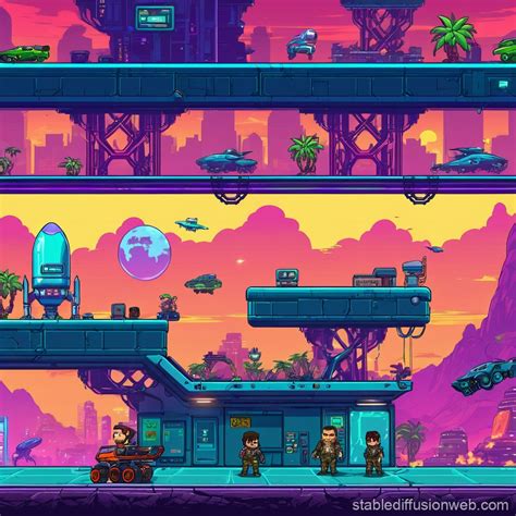 Create This Tileset In A Scifi Settings For 2d Platformer Prompts