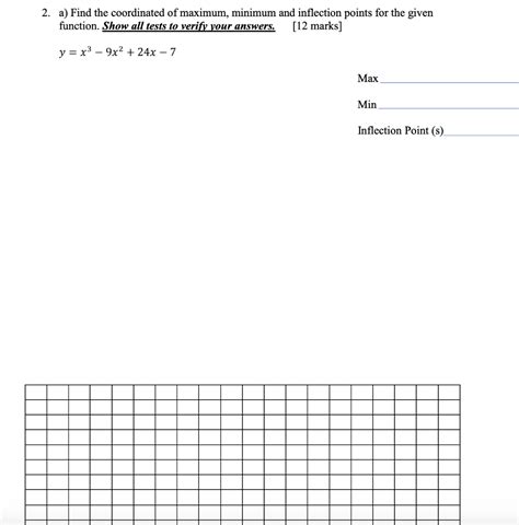 Solved 2 A Find The Coordinated Of Maximum Minimum And