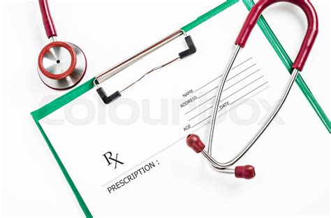 Prescription Form With Stethoscope Stock Image Colourbox