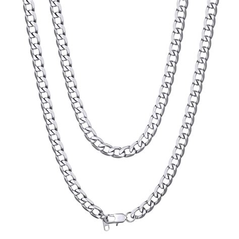 Suplight Mens Chain Necklaces 9mm Stainless Steel Cuban Link Chain For