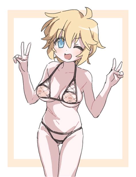 Tamaya Patricia Martin Lucky Star Highres 1girl Bikini Blonde Hair Breasts Dot Nose