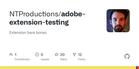 GitHub NTProductions Adobe Extension Testing Extension Bare Bones