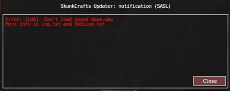 Error Message When Opening Skunkcraftsupdater Skunkcrafts Updater X