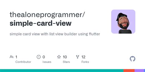 GitHub Thealoneprogrammer Simple Card View Simple Card View With List View Builder Using Flutter