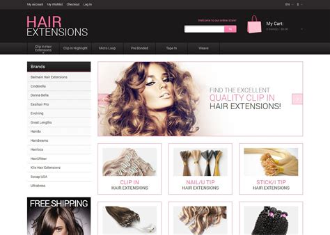 Natural Hair Extensions Magento Theme Templatemonster