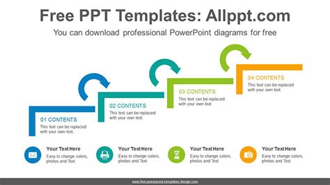 Thick Linear Stairs PowerPoint Diagram Template