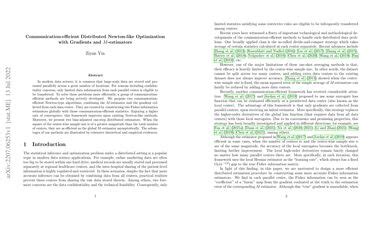 Communication Efficient Distributed Newton Like Optimization With