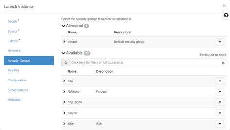 Applying Security Groups Nectar Research Cloud Tutorials