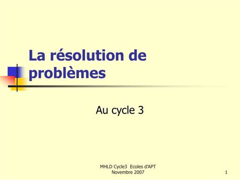 PPT La résolution de problèmes PowerPoint Presentation free download ID