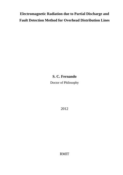 pdf electromagnetic radiation due to partial discharge and fault