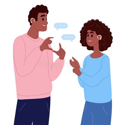 A Pair Of Deaf And Mute People Using Sign Language To Communicate A