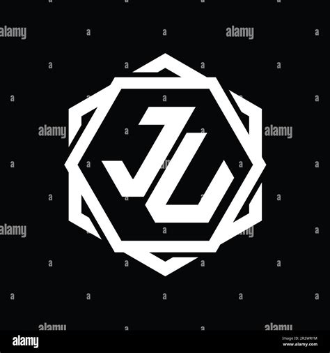 Jv Logo Monogram Hexagon Shape With Geometric Abstract Isolated Outline