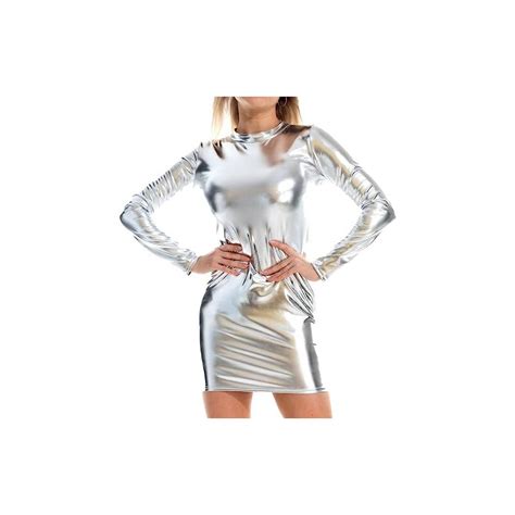 MSemis Sexy Mini Vestito Donna Elegante Maniche Lunghe Mini Abtio Corto Da Festa Sera Cocktail