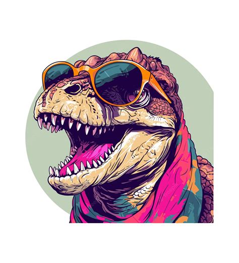 Premium Vector Old Women Dinosaur Wearing Sunglass Illustration