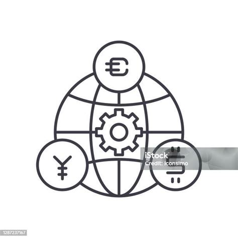 환율 아이콘 선형 격리 일러스트레이션 씬 라인 벡터 웹 디자인 사인 흰색 배경에 편집 가능한 스트로크가 있는 개요 개념