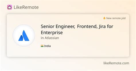 📩 Senior Engineer Frontend Jira For Enterprise At 🏢 Atlassian 📍