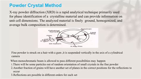 X Ray Crystallography And Diffraction Ppt