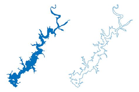 Lake Tenkiller Ferry Reservoir Illustration Vectorielle De Carte