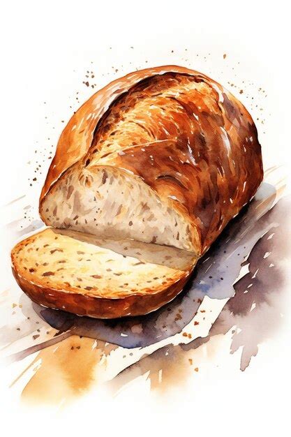 Premium Ai Image A Drawing Of A Loaf Of Bread With A Brown Background