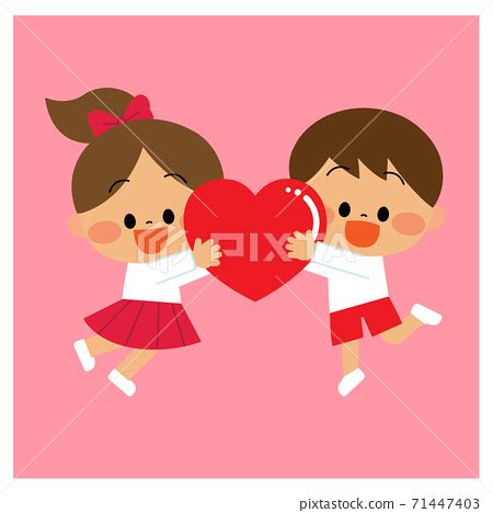 하트를 가지고 아이들 스톡일러스트 71447403 PIXTA