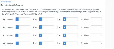 solved view policies current attempt in progress a particle