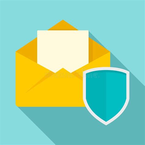 Secured Mail Icon Flat Style Stock Vector Illustration Of Malware Phishing 130128856