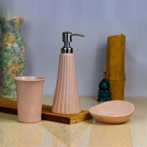 Pink Ceramic Bathroom Set For Home At Rs 250set In Dadri Id