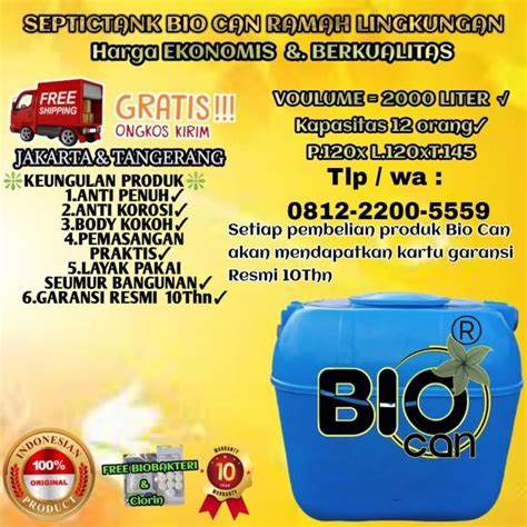 Jual Septic Tank Bio Biotech Biofil Biofilter Biotaff 2000 Liter Shopee Indonesia