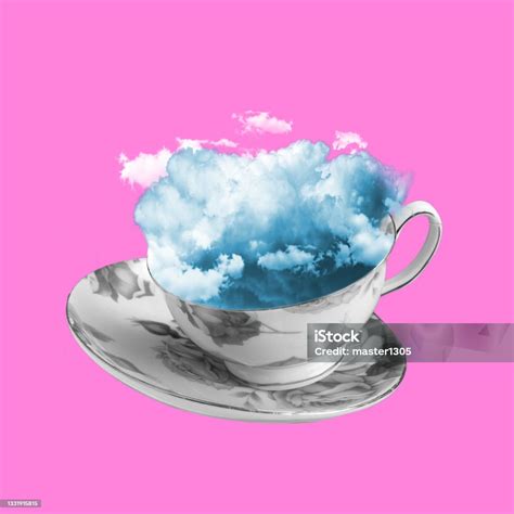 현대 미술 콜라주 현대적인 디자인 여름 분위기 날씨의 아름다운 느낌 합성사진에 대한 스톡 사진 및 기타 이미지 합성사진 컵 1990 1999 년 Istock