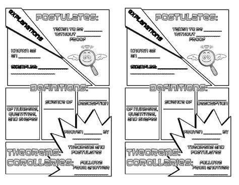 Geometry Interactive Notebook Postulates Theorems Definitions Note