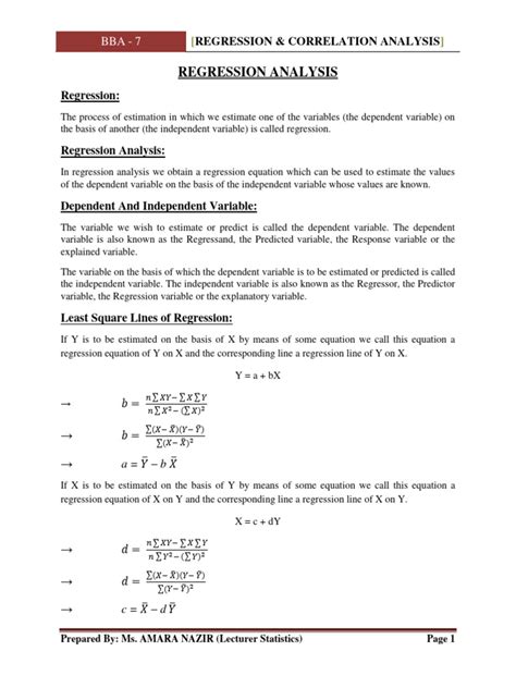 Regression And Correlation Pdf