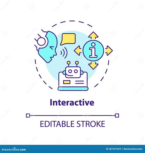 Thin Line Simple Colorful Interactive Icon Concept Stock Vector Illustration Of Computer