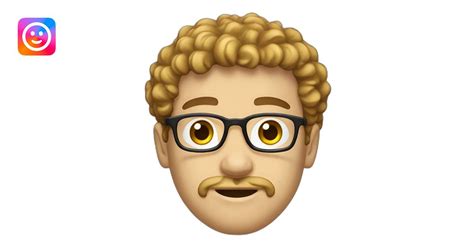 Young White Guy With Curly Dark Hair Round Face And Goatee Beard Nerd Tshirt Emoji Ai Emoji
